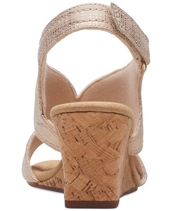 Clarks Women's Kyarra Aster Cutout Wedge Sandals - Macy's