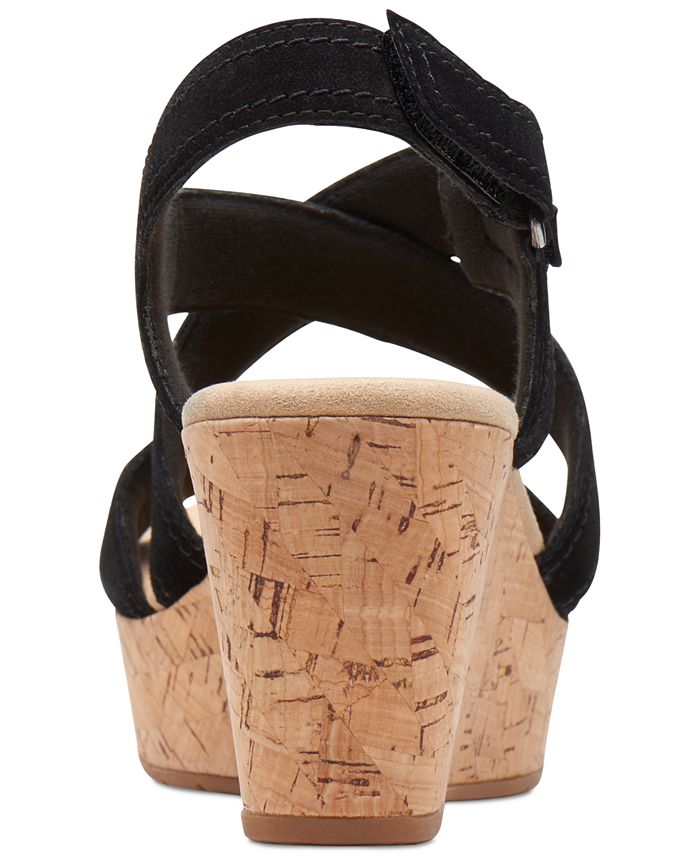 Clarks Women's Rose Way Crisscross Cork-Wedge Sandals & Reviews ...