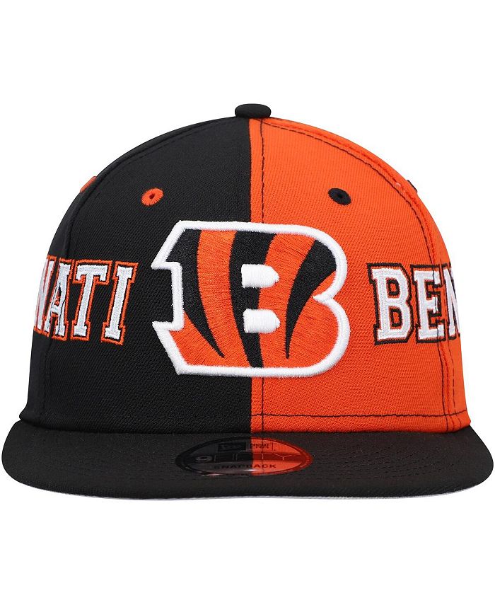 New Era Men's Black, Orange Cincinnati Bengals Team Split 9FIFTY ...