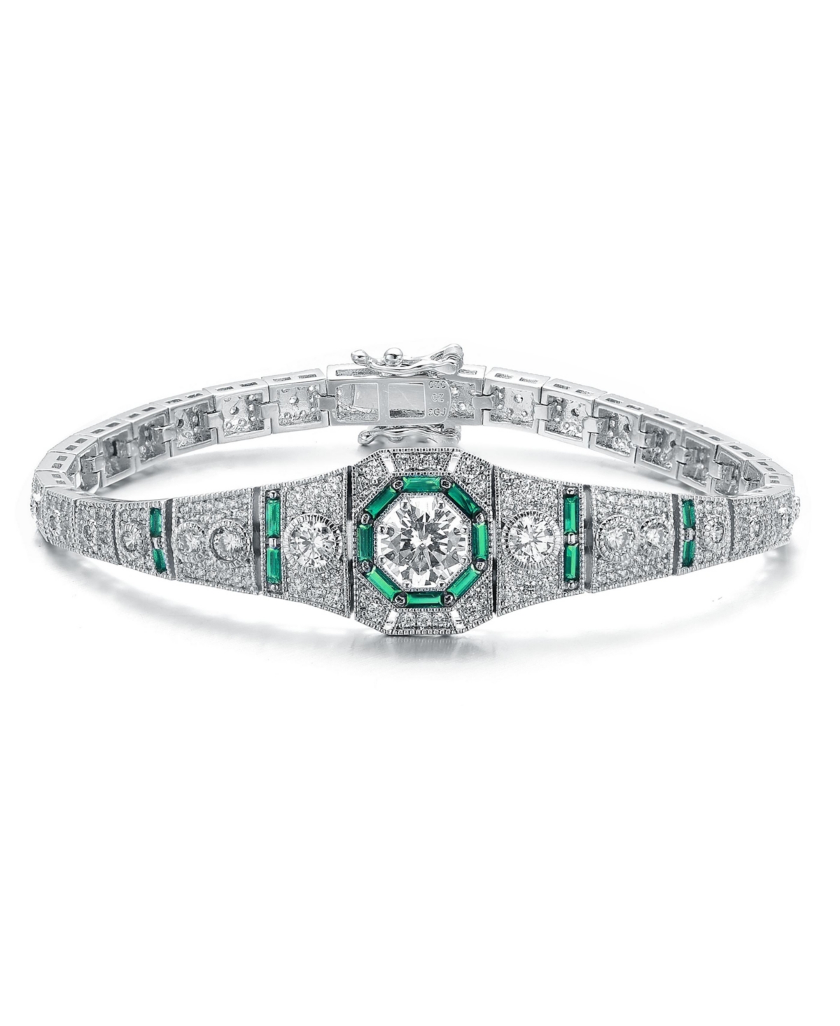 Click here for Sterling Silver Clear Round and Circle Baguette Cu... prices