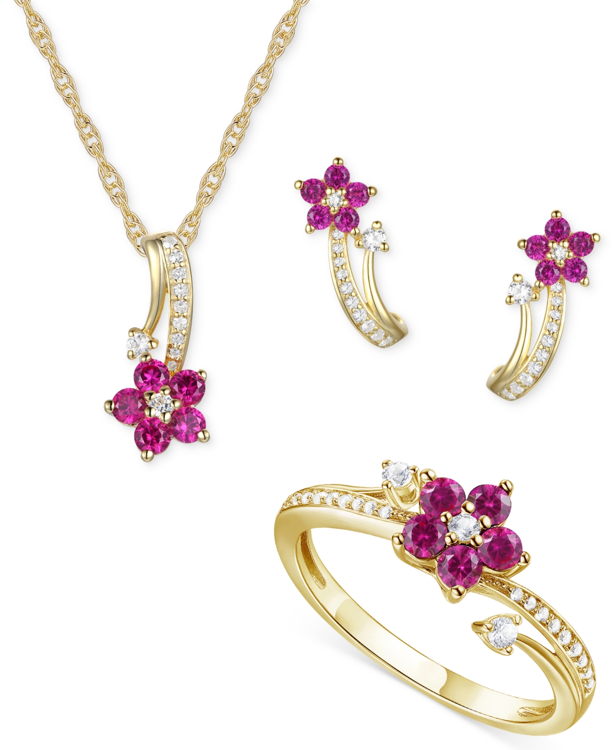 Click here for 3-Pc. Set Amethyst (1 ct. t.w.) & Lab-Grown White... prices