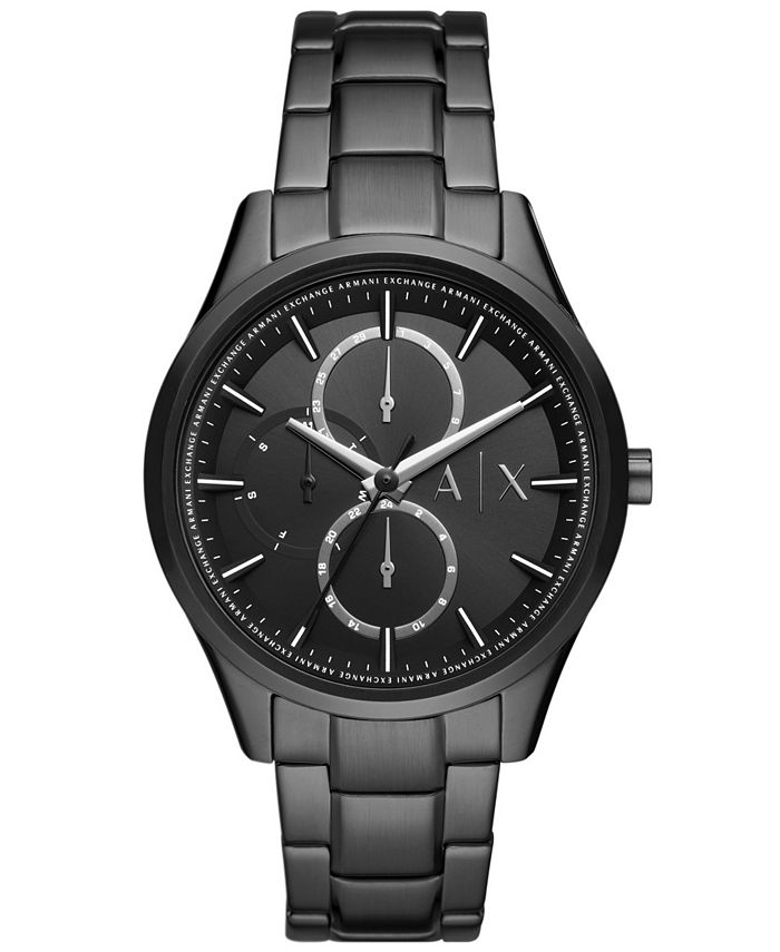 A|X Armani Exchange Men's Multifunction Black Stainless Steel Bracelet ...