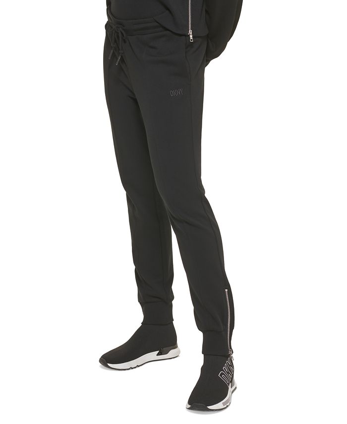 DKNY Women's Cotton Zipper-Hem Ribbed-Cuff Joggers & Reviews ...