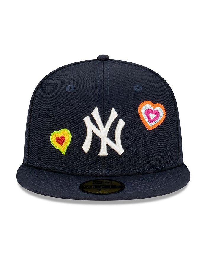 New Era Men's Navy New York Yankees Chain Stitch Heart 59FIFTY Fitted ...