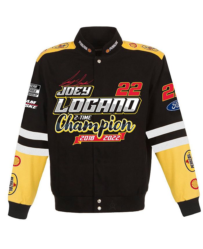 JH Design Men's Black Joey Logano Two-Time NASCAR Cup Series Champion ...