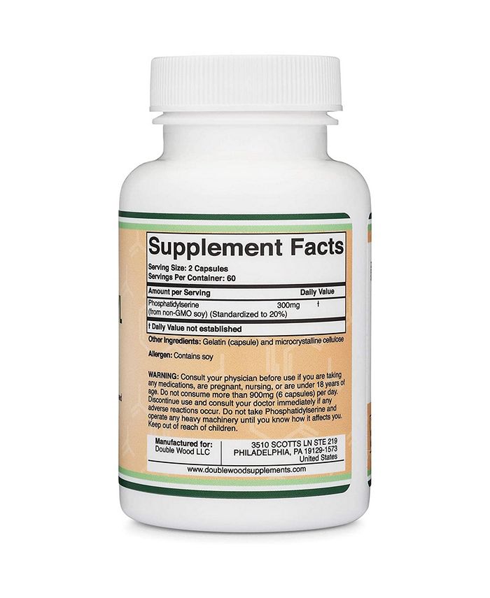Double Wood Supplements Phosphatidylserine - 120 capsules, 300 mg ...