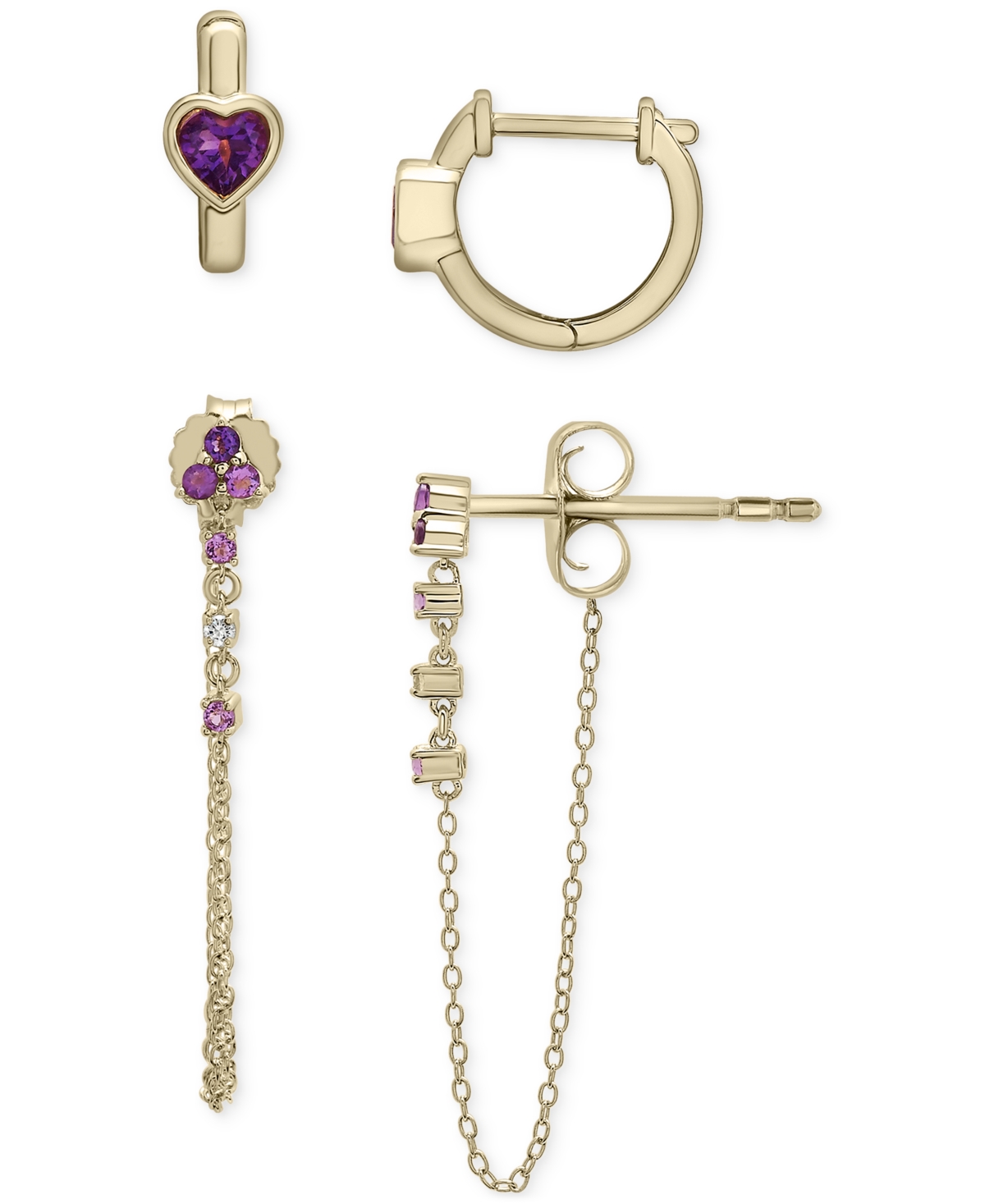 Click here for 2-Pc. Set Amethyst (5/8 ct. t.w.) & Lab-grown Whit... prices