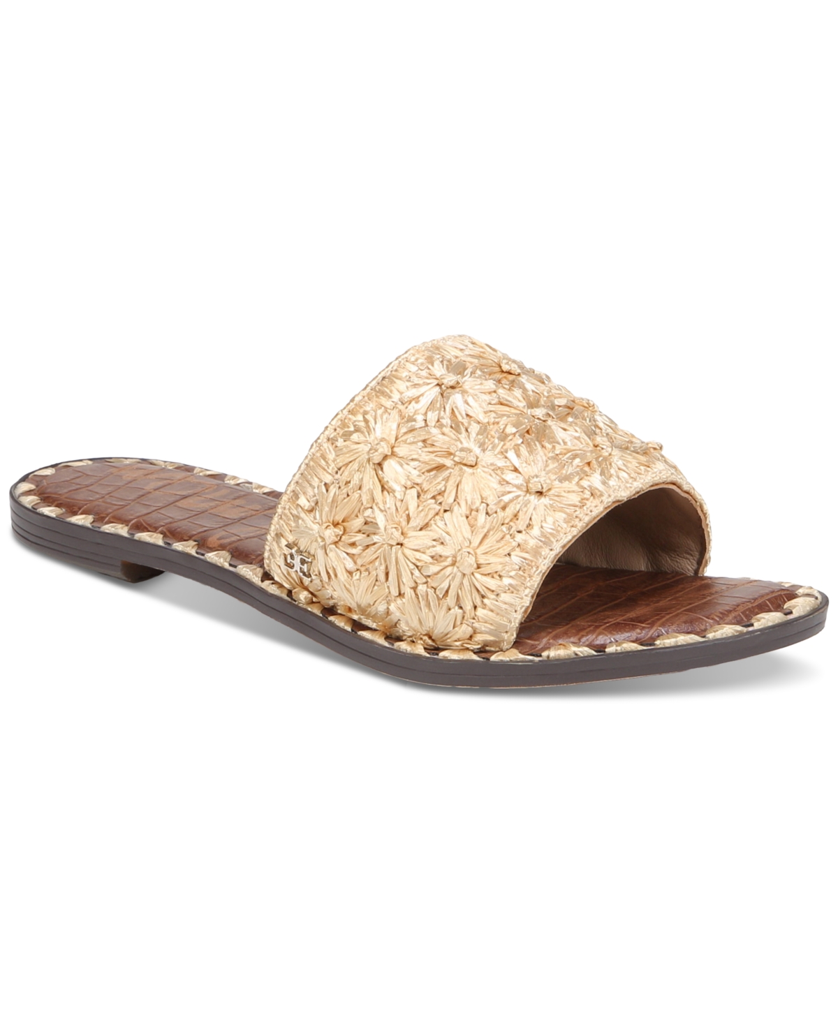 Sam Edelman Raffia Slide Sandal In Beechwood | ModeSens