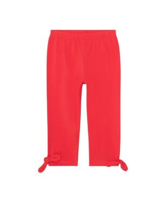 Deux par Deux Toddler Girls Organic Cotton Capri With Knot Red ...