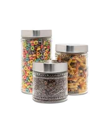 Style Setter Fleur De Lis Round Canister, Set of 3 - Macy's