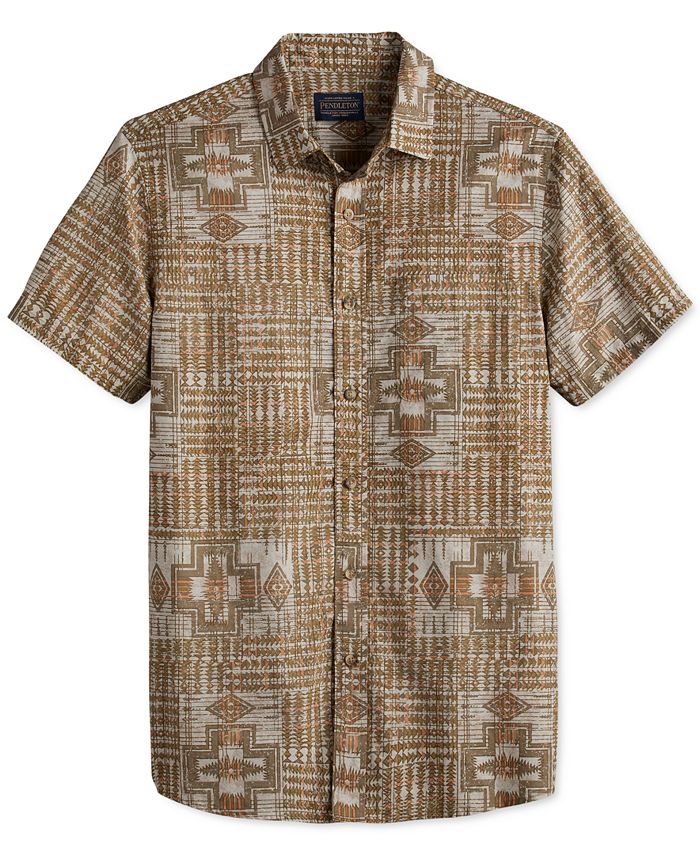 Pendleton Men's Shoreline Aztec Print Short Sleeve Shirt - Macy's