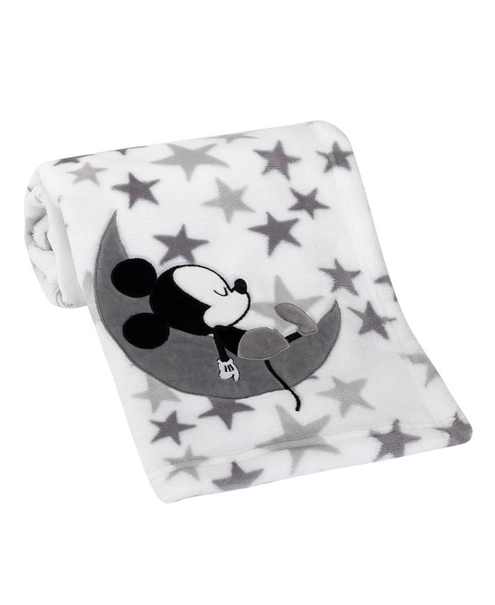 Lambs & Ivy Disney Baby Mickey Mouse White/Gray Celestial Fleece ...