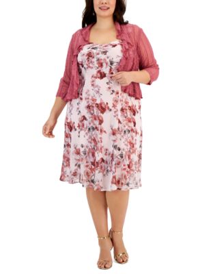 Connected Plus Size 2-Pc. Crochet Jacket & Dress Set - Macy's