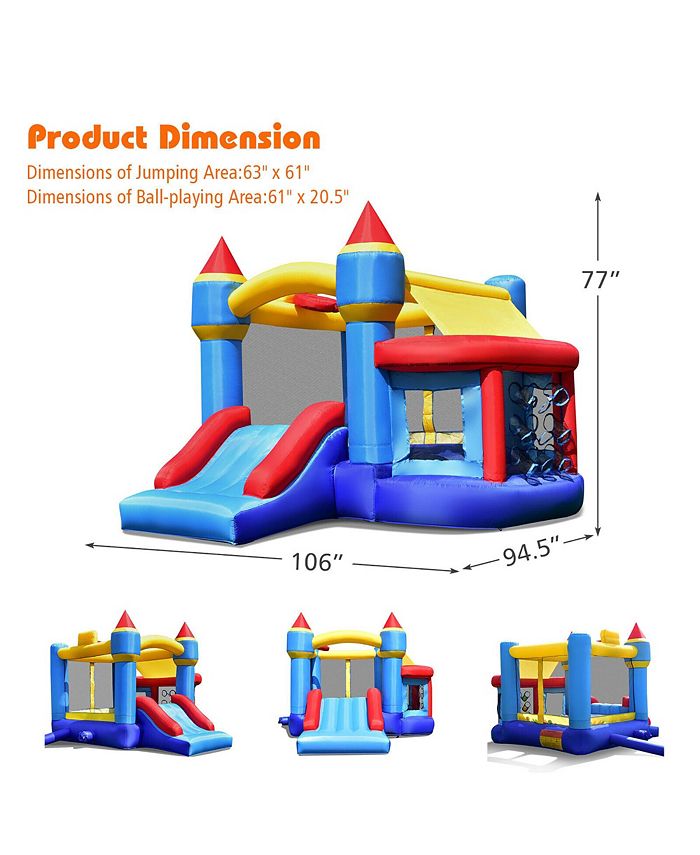 Costway Inflatable Bounce House Castle Slide Bouncer Shooting Net - Macy's