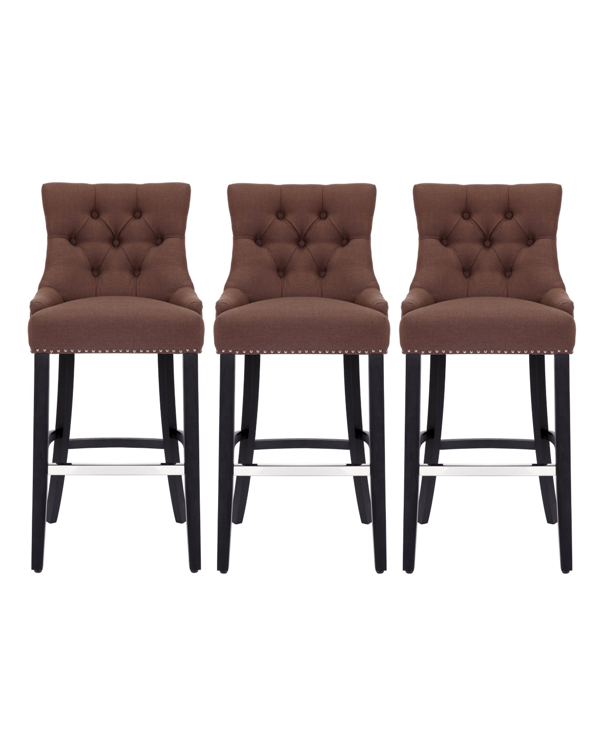 Click here for 29 Linen Tufted Buttons Upholstered Wingback Bar S... prices