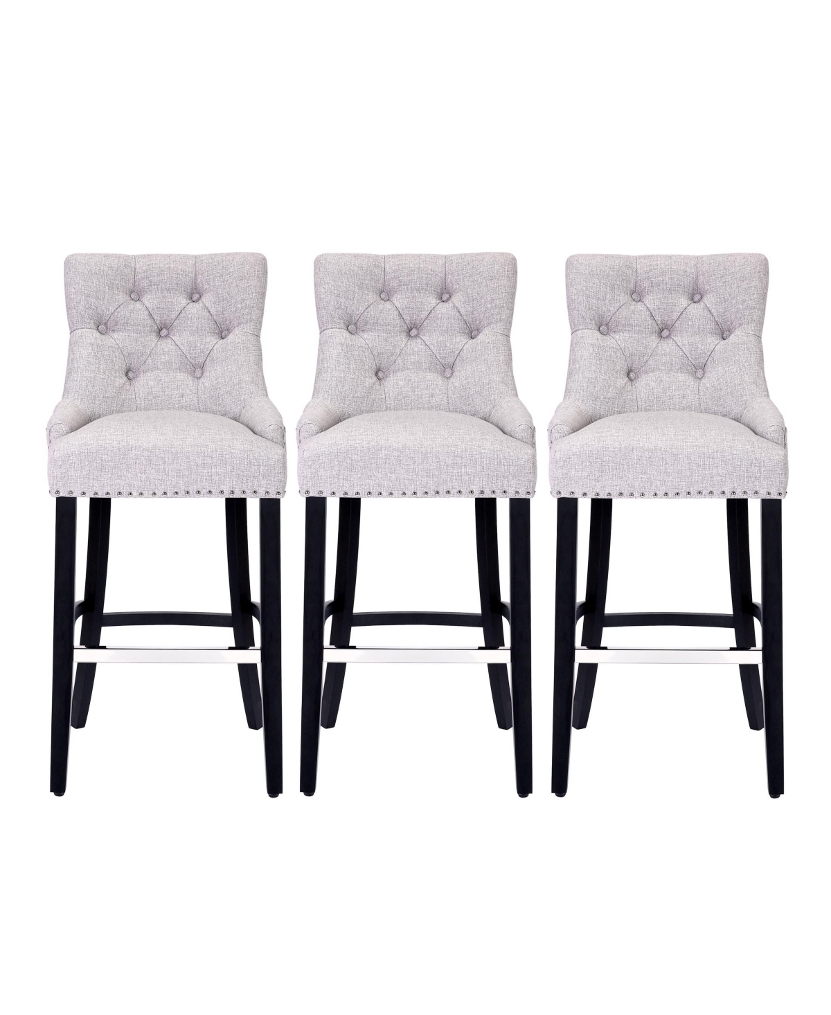 Click here for 29 Linen Tufted Buttons Upholstered Wingback Bar S... prices