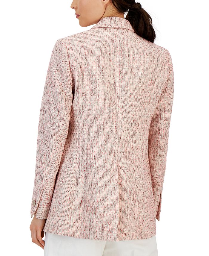 Anne Klein Women's Tweed One-Button Notched-Collar Jacket - Macy's