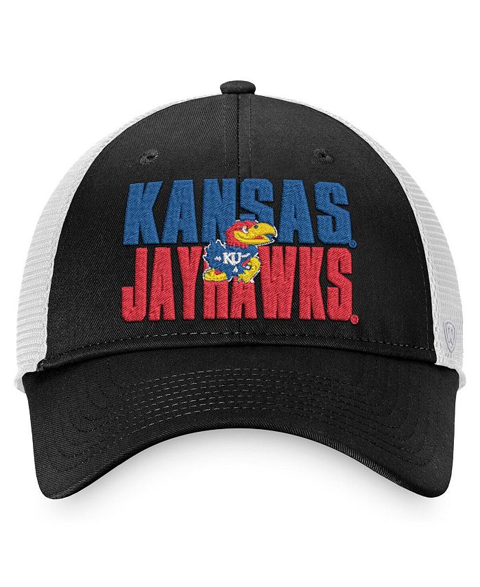 Top of the World Men's Black, White Kansas Jayhawks Stockpile Trucker ...