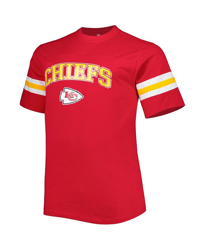 Profile Men's Red Kansas City Chiefs Big and Tall Arm Stripe T-shirt ...