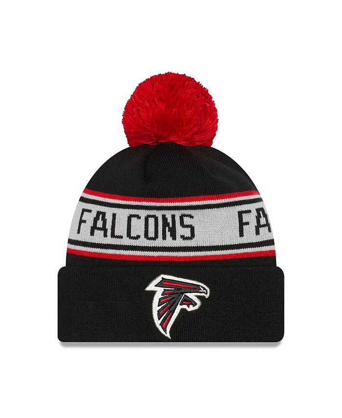 New Era Men's Black Atlanta Falcons Repeat Cuffed Knit Hat with Pom ...