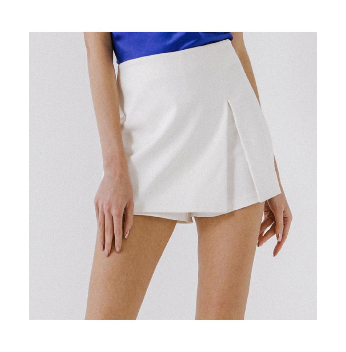 Click here for English Factory Womens Slit Detail Skort - White prices
