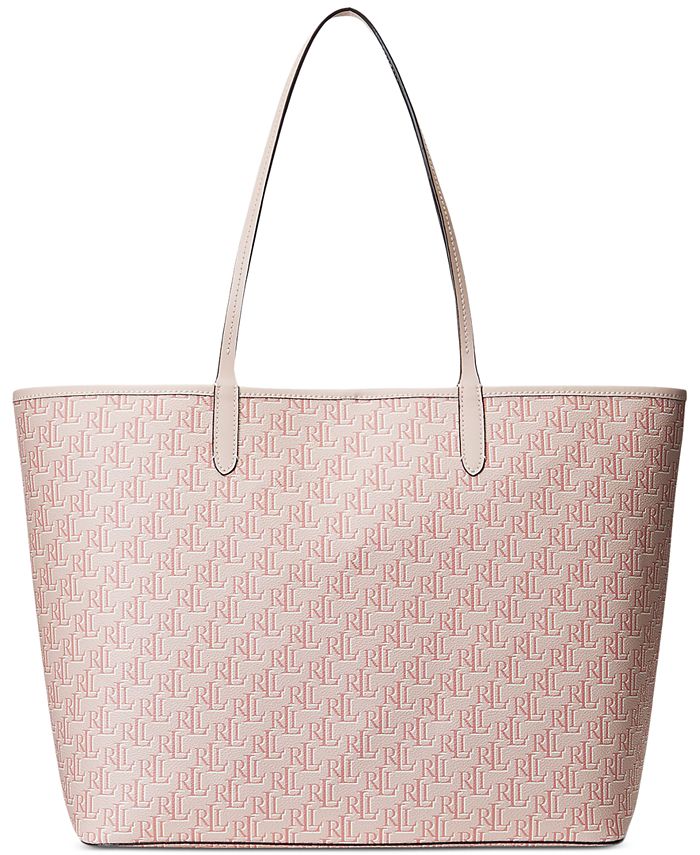 Lauren Ralph Lauren Collins Monogram Coated Canvas Tote - Macy's