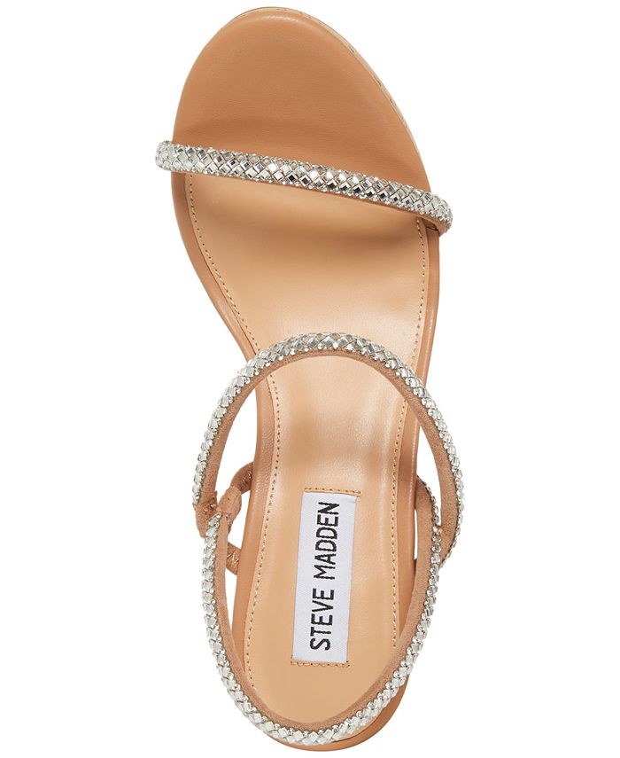 Steve Madden Women's Udell Rhinestone Strappy Wedge Sandals - Macy's