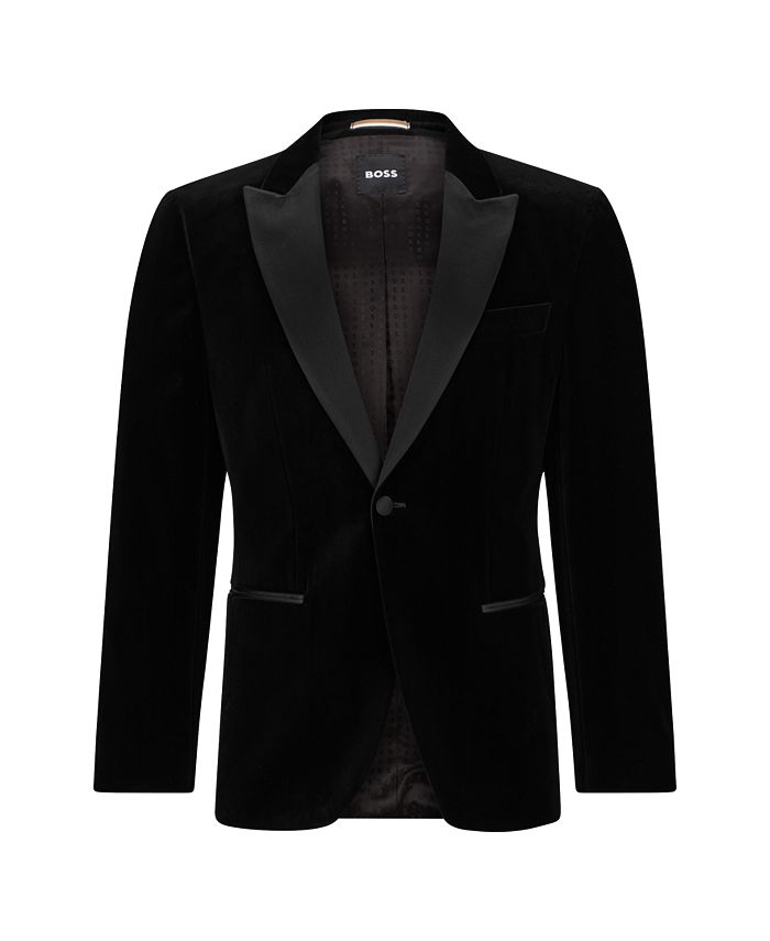 Hugo Boss Men's Slim-Fit Tuxedo Pure-Cotton Velvet Jacket - Macy's