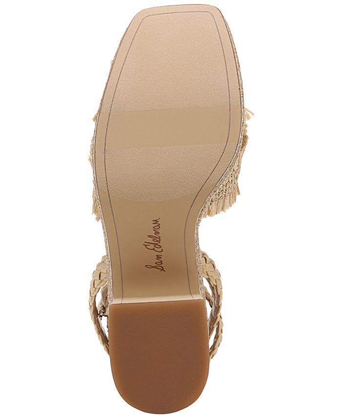 Sam Edelman Tate Woven Raffia Ankle-Strap Platform Sandals - Macy's