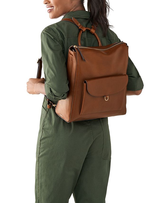 Fossil Parker Leather Backpack Bag - Macy's