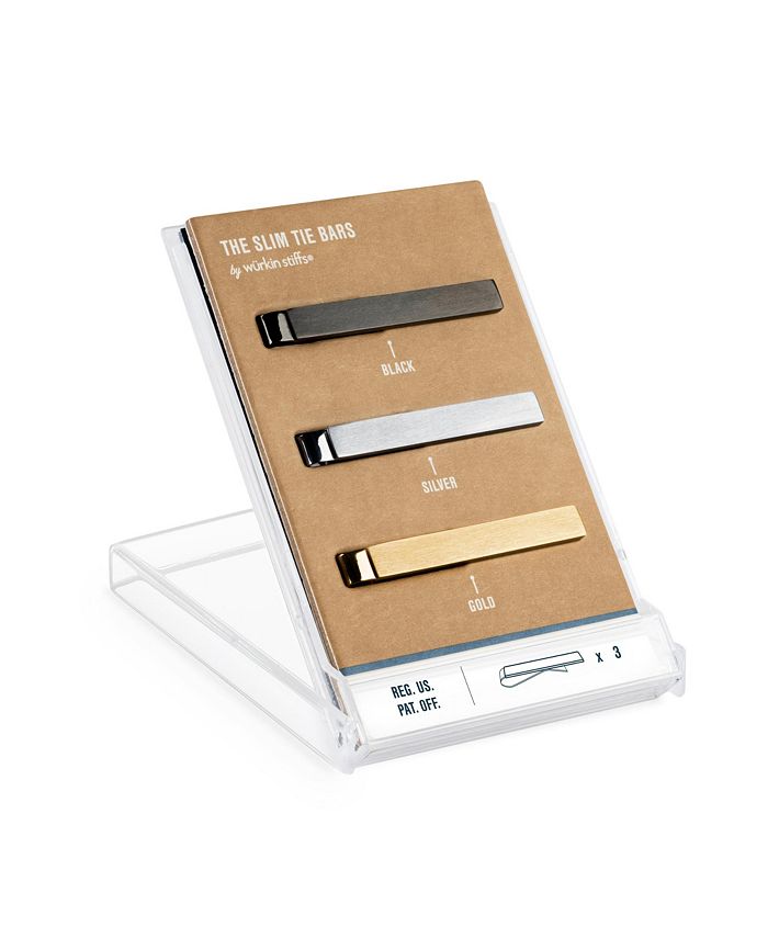 Wurkin Stiffs Slim Tie Bars 3 Pair Set - Macy's