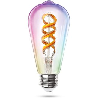 Brightech Smart LED RGB Color Changing Light Bulb - ST19 Edison Bulb ...