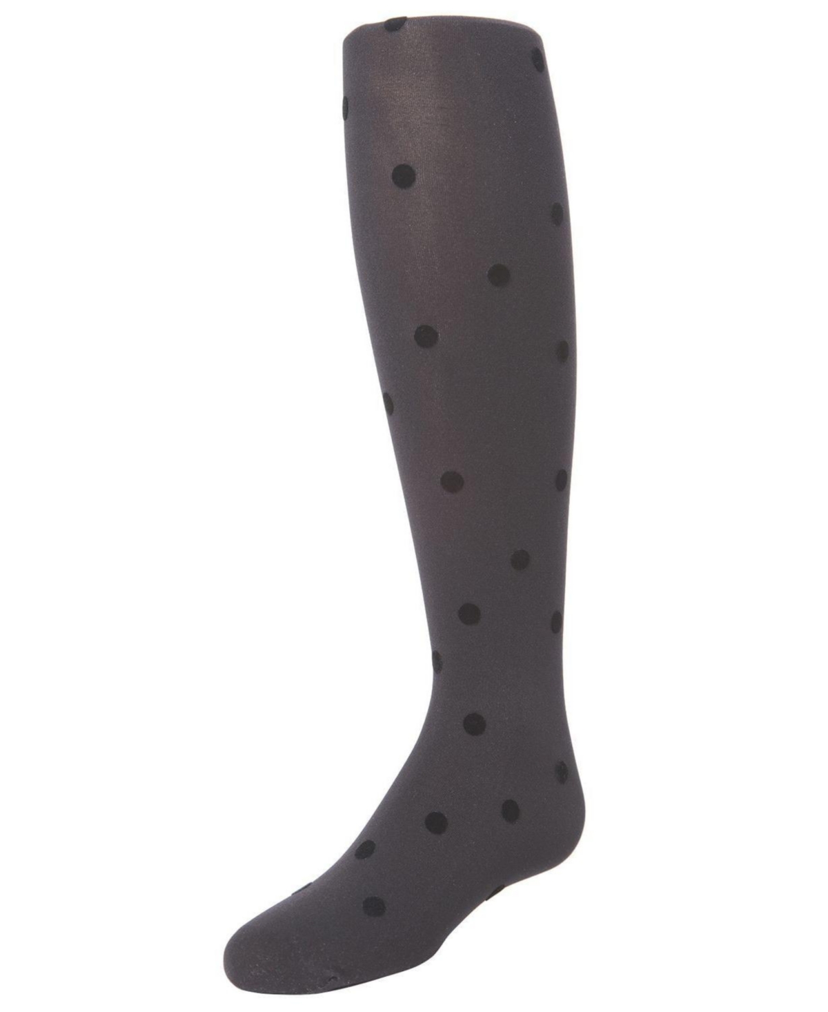 Click here for MeMoi Girls Flocked Dots Tights - Charcoal prices