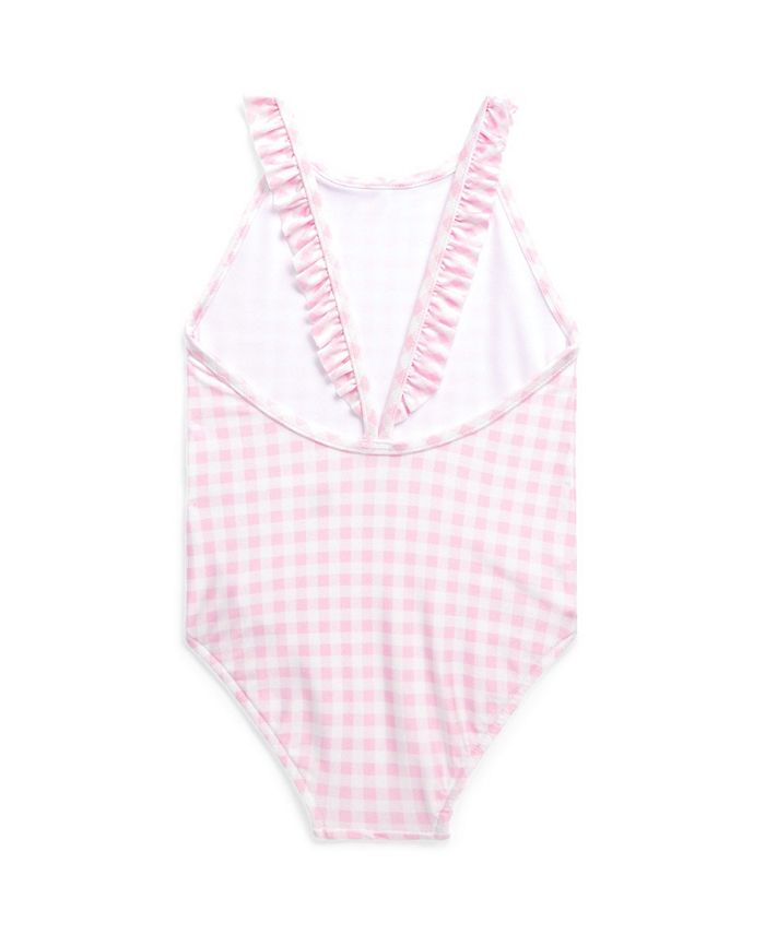 Polo Ralph Lauren Baby Girls Gingham Ruffled One Piece Swimsuit - Macy's
