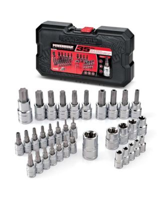 Powerbuilt 35 Piece 1/4 Inch, 3/8 Inch, and 1/2 Inch Drive Master Star ...