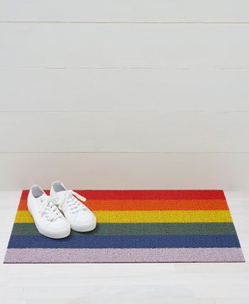 Chilewich Pride Stripe Shag Doormat, 18''x 28'' - Macy's