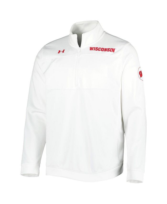 Under Armour Men's White Wisconsin Badgers Universal Mock Neck Half-Zip ...