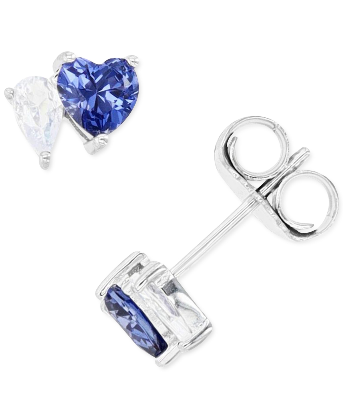 Click here for Blue and White Cubic Zirconia Heart Stud Earrings... prices