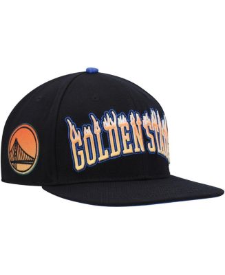 Men's Pro Standard Golden State Warriors Black Flames Snapback Hat - Macy's