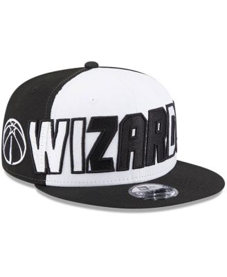 Men's New Era White, Black Washington Wizards Back Half 9FIFTY Snapback ...