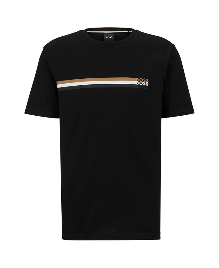 Hugo Boss Men's Signature-Stripe Cotton-Jersey T-shirt - Macy's