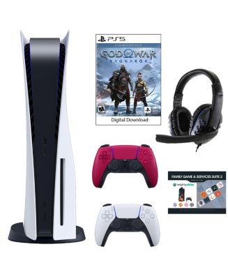 PS5 GOW: Ragnarok Console with Extra Red Controller, Headset and Family ...
