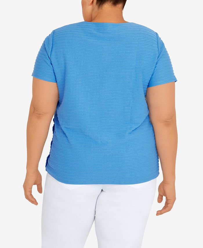 Alfred Dunner Plus Size Classic Spliced Ottoman Texture Knit Short ...