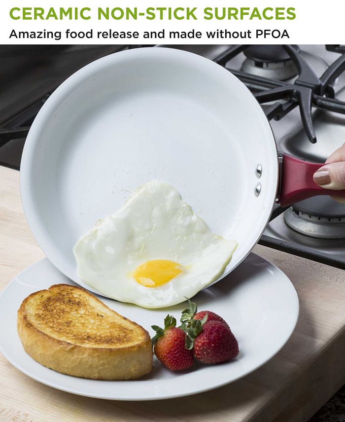 Ecolution Aluminum 8 Piece Bliss Non-Stick Cookware Set with Glass Lids ...