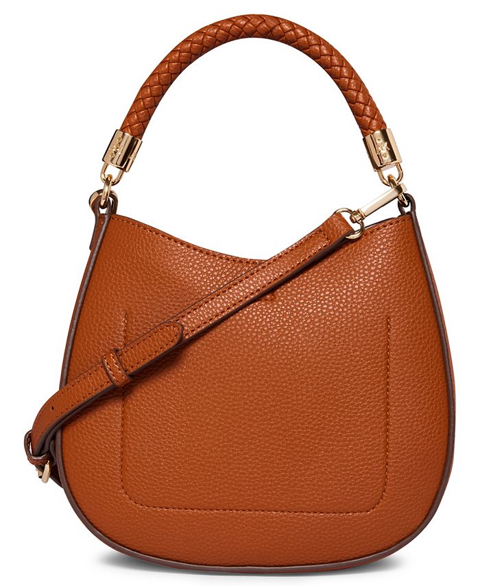 Anne Klein Small Braided Handle Hobo Crossbody Bag - Macy's