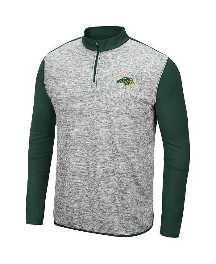 Colosseum Men's Heather Gray and Green NDSU Bison Prospect Quarter-Zip Jacket - Macy's
