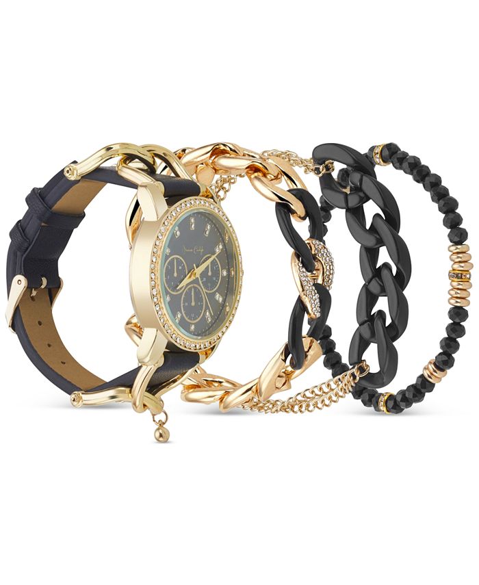 Jessica Carlyle Women's Gold-Tone Metal Alloy & Faux-Leather Bracelet ...