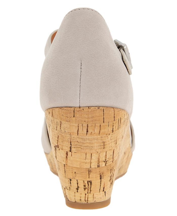 Gentle Souls Women's Vera Cork Wrapped Wedge Sandals - Macy's