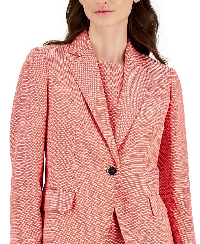 Anne Klein Women's Tweed One-Button Notch-Collar Jacket - Macy's