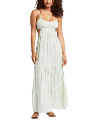 Roxy Juniors' Hot Tropics Smocked-Bodice Cutout Maxi Dress - Macy's